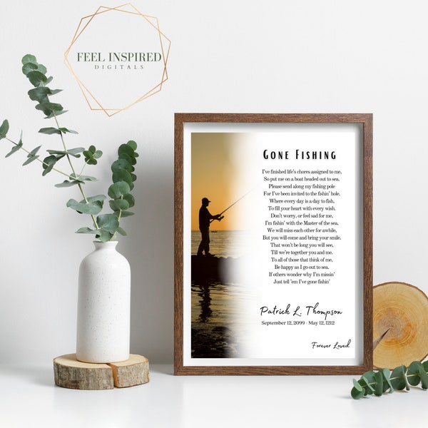 Gone Fishing Funeral Poem - Etsy