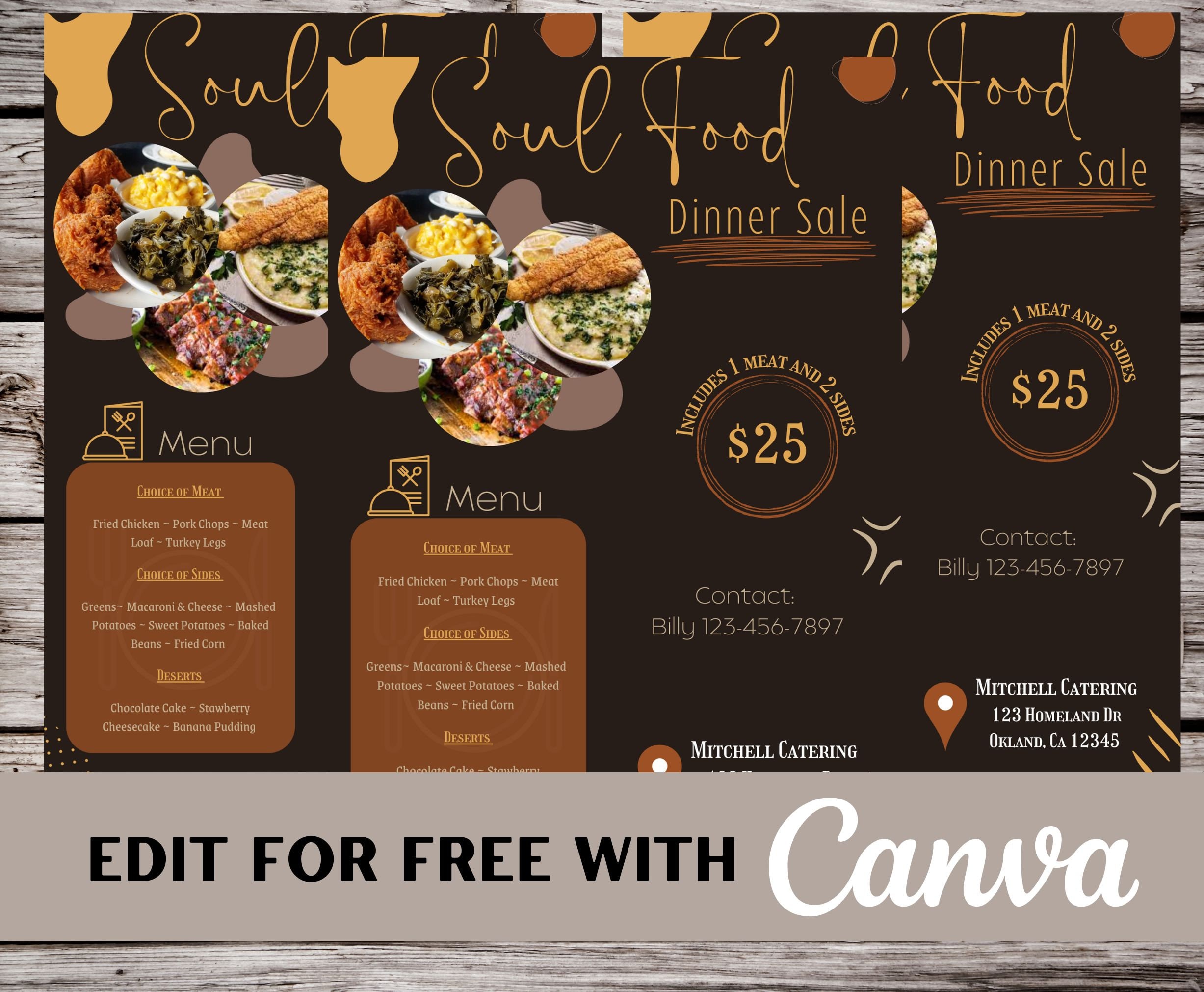 Soul Food Dinner Sale Template. - Etsy