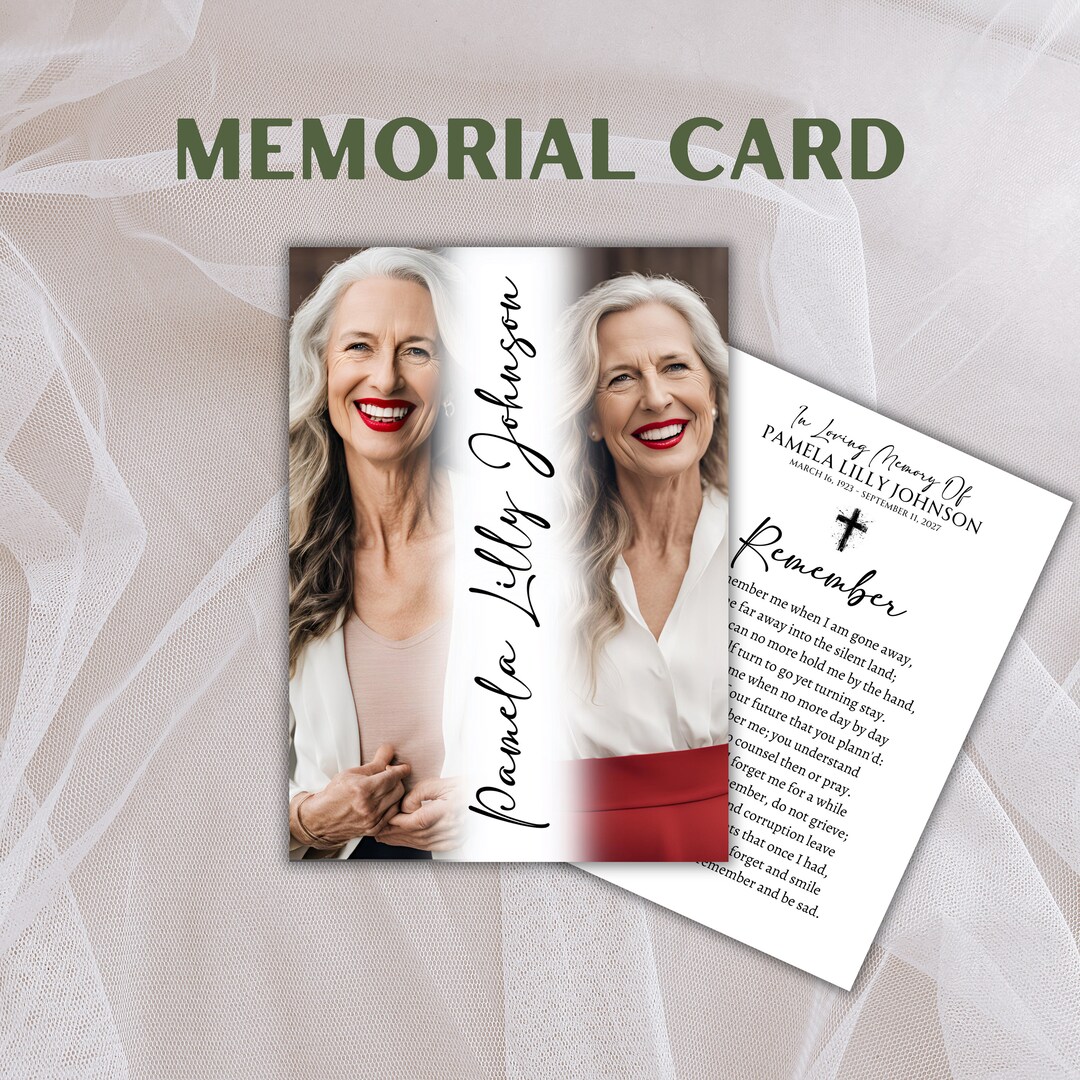 Personalized Prayer Cards | Custom 2 Picture Collage | Funeral Memorial ...