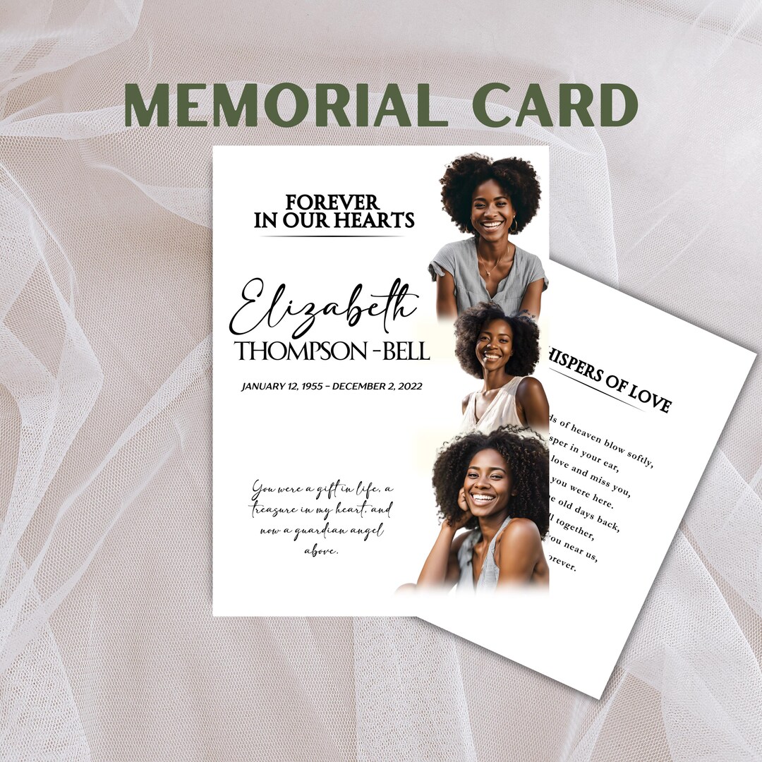 Personalized Memorial/prayer Cards | Custom Keepsake Photo | Forever in ...