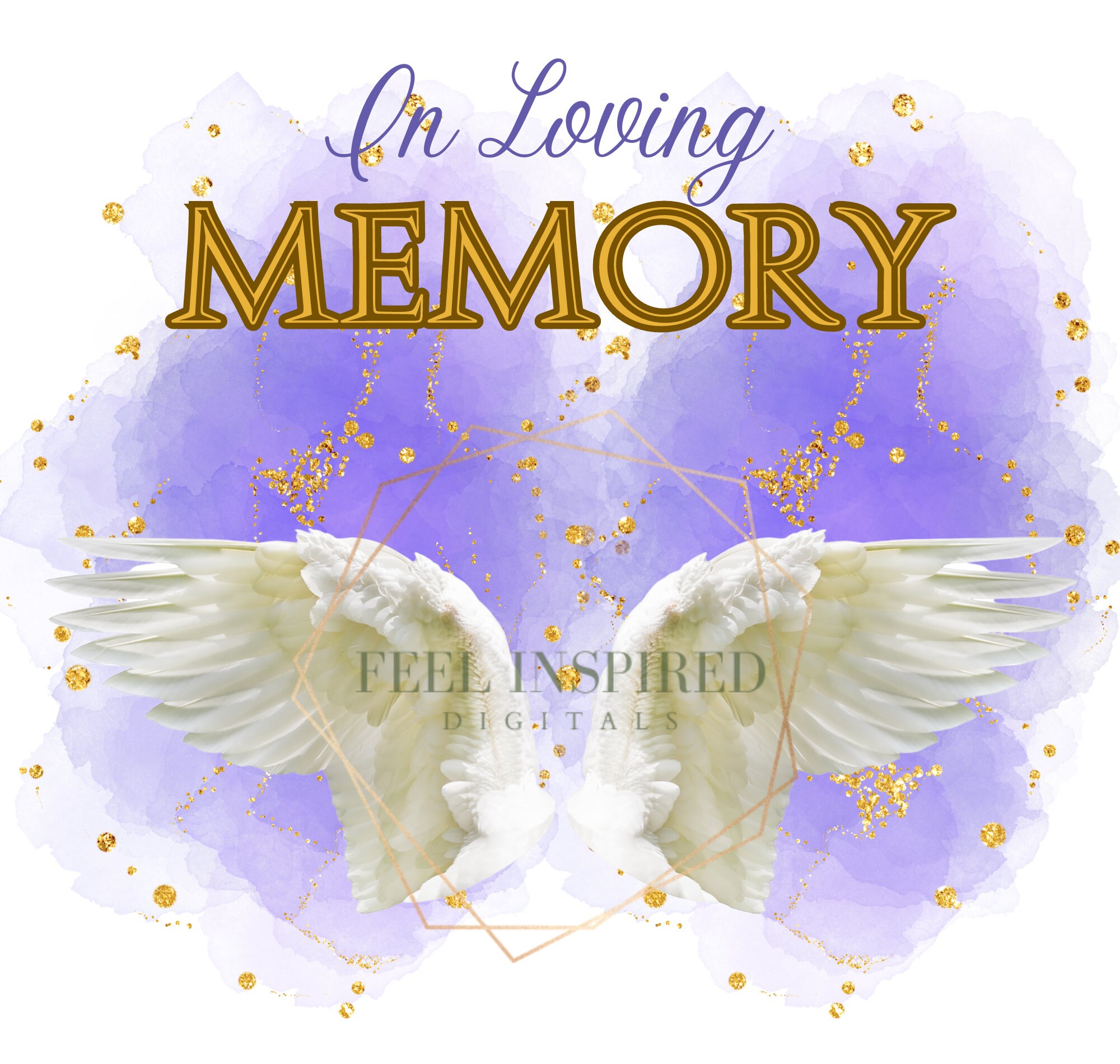 Purple and Gold in Loving Memory PNG. Memorial Background With - Etsy