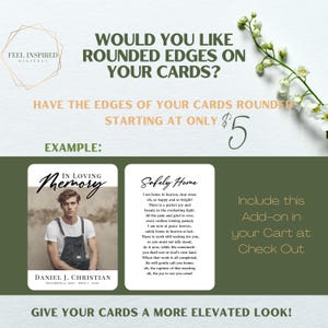 Personalized Memorial/prayer Cards | Custom Memorial Keepsake | Funeral ...