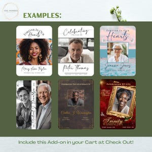 Personalized Memorial/prayer Cards | Custom Memorial Keepsake | Funeral ...