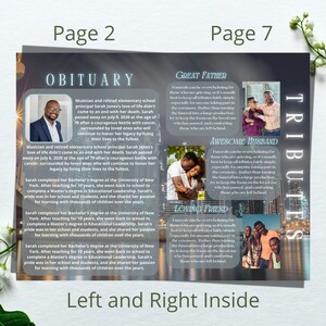 8 Page Elegant Magazine Style Funeral/memorial Program. Canva Template ...