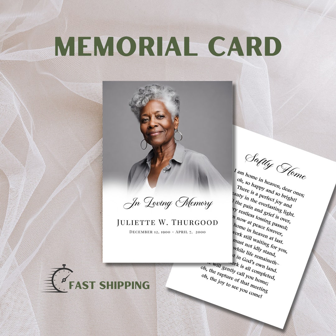 Personalized Memorial Card Printed Custom Funeral Prayer Cards Wallet ...