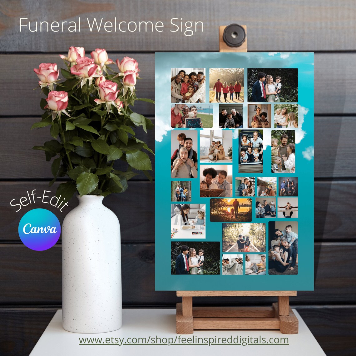 Blue Funeral Display Welcome Sign 3 Large Funeral Posters - Etsy