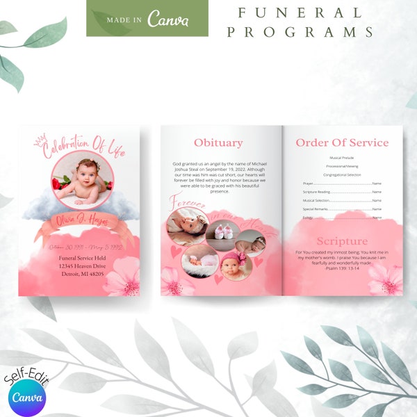 Baby Girl Obituary Template - Etsy