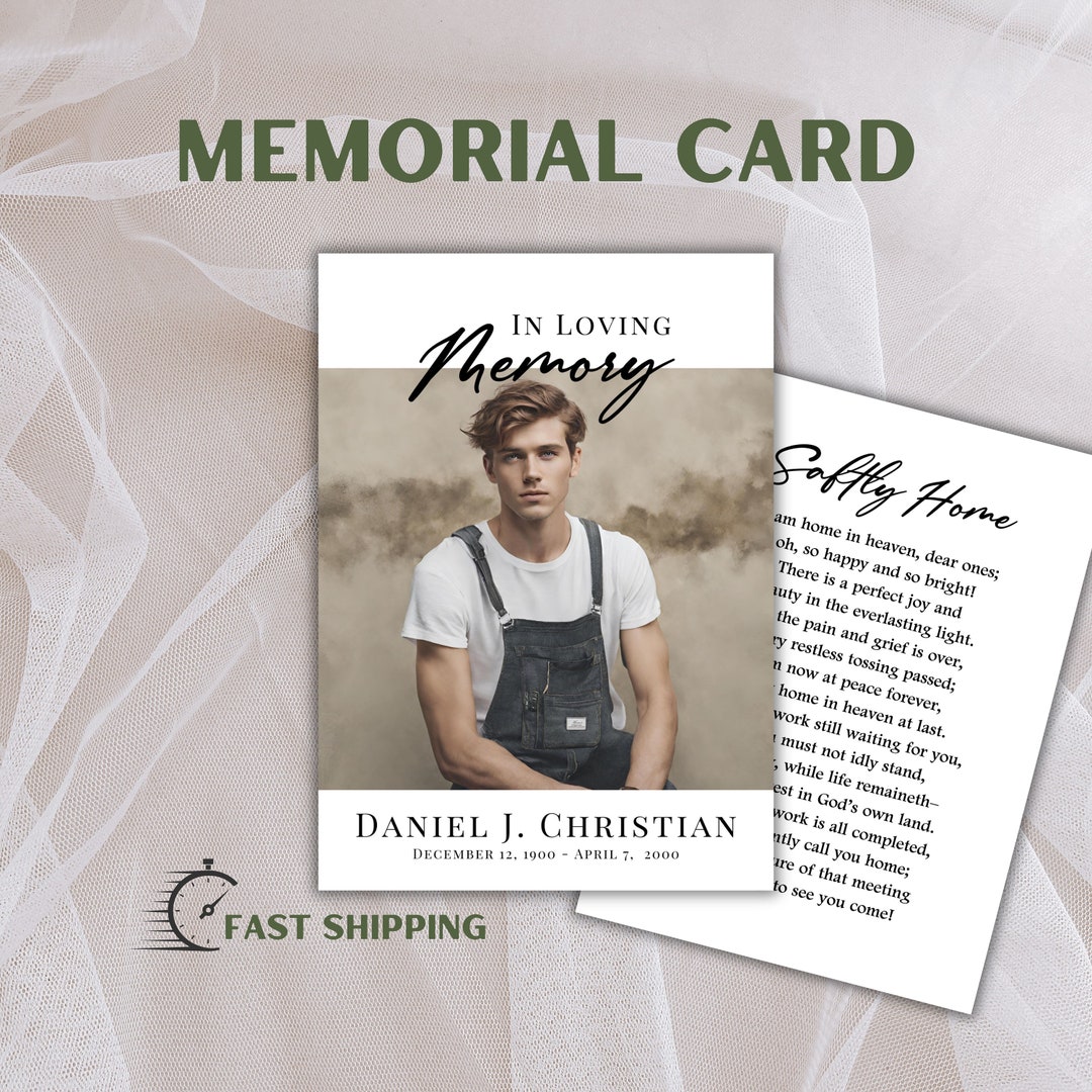 Personalized Memorial Card Printed Custom Funeral Prayer Cards Wallet ...
