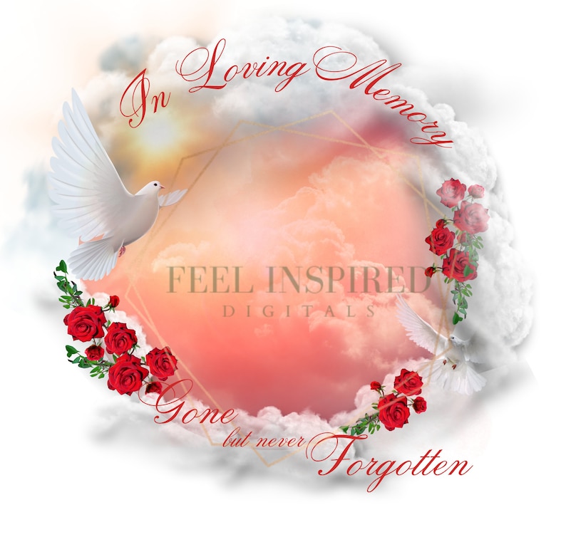 Custom Red Sky With Clouds and Roses in Loving Memory PNG. Memorial ...