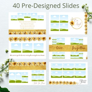 Sunflower Themed Memorial Slideshow Video. Canva Template. Phtoto ...