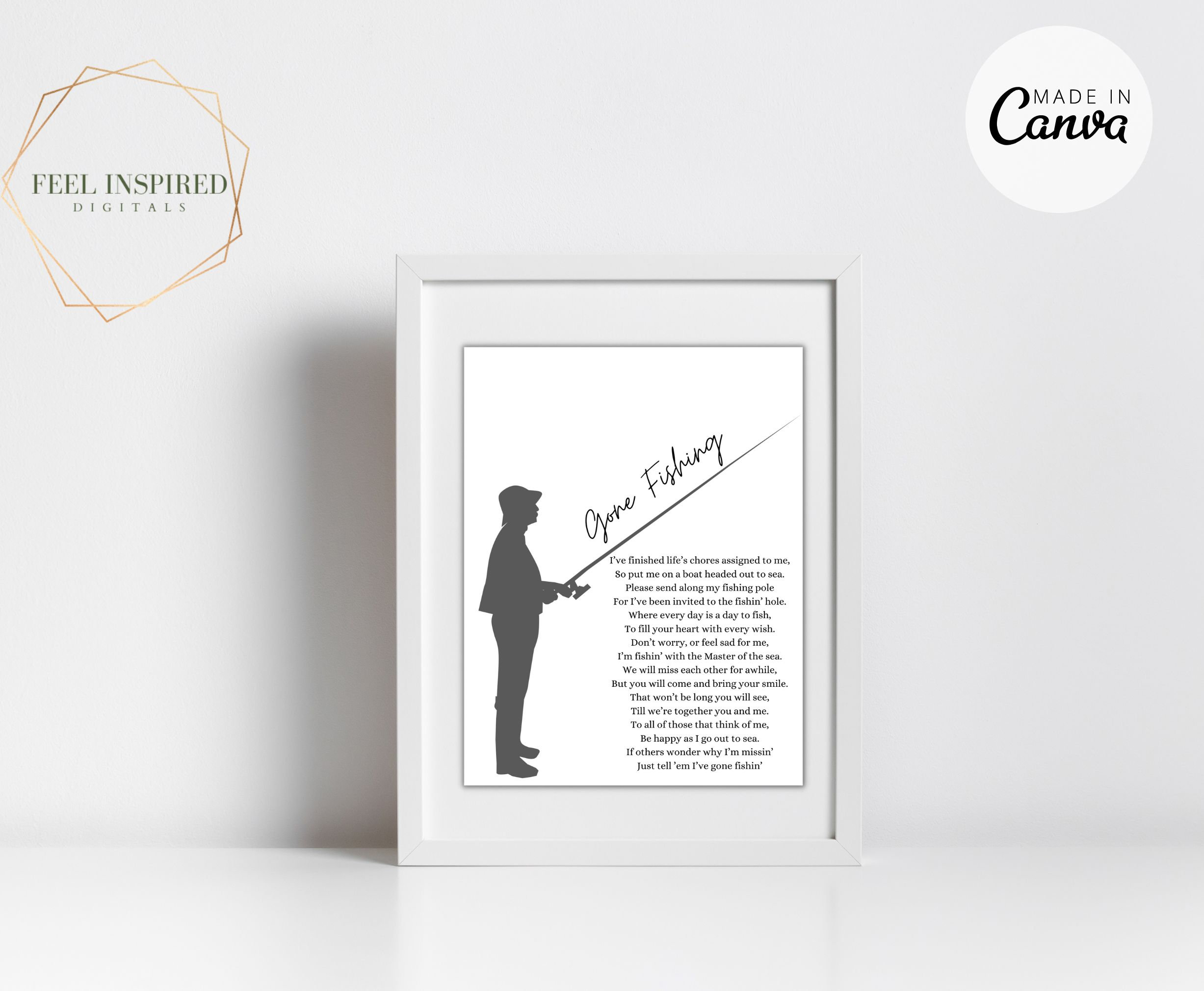 Gone Fishing Poem Printable Celebration of Life for - Etsy