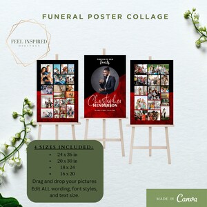 Black and Red Funeral Program Bundle Deal, Memorial Obituary Package ...