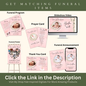 Baby/child Funeral Announcement Template. Pink Electronic Funeral ...