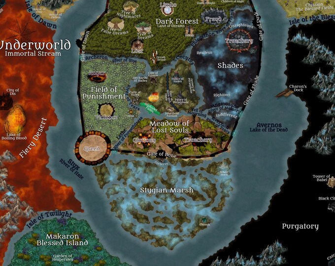 Underworld Map by Crea Reitan - Etsy