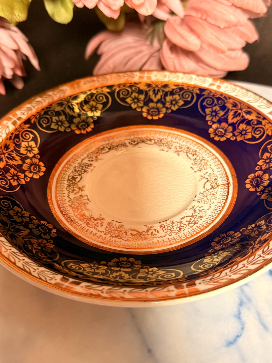 1920s Royal Crown Ducal Blue, White & Gold Saucer - Etsy
