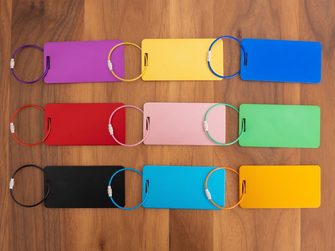 Blank Metal Luggage Tag: Anodized Aluminum DIY Engraving (large), No ...