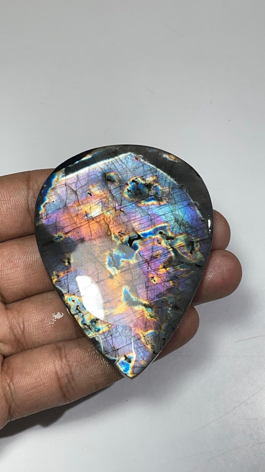 Natural Multi Fire Spectrolite Multi Fire Gemstone Multi Fire Cabochon ...