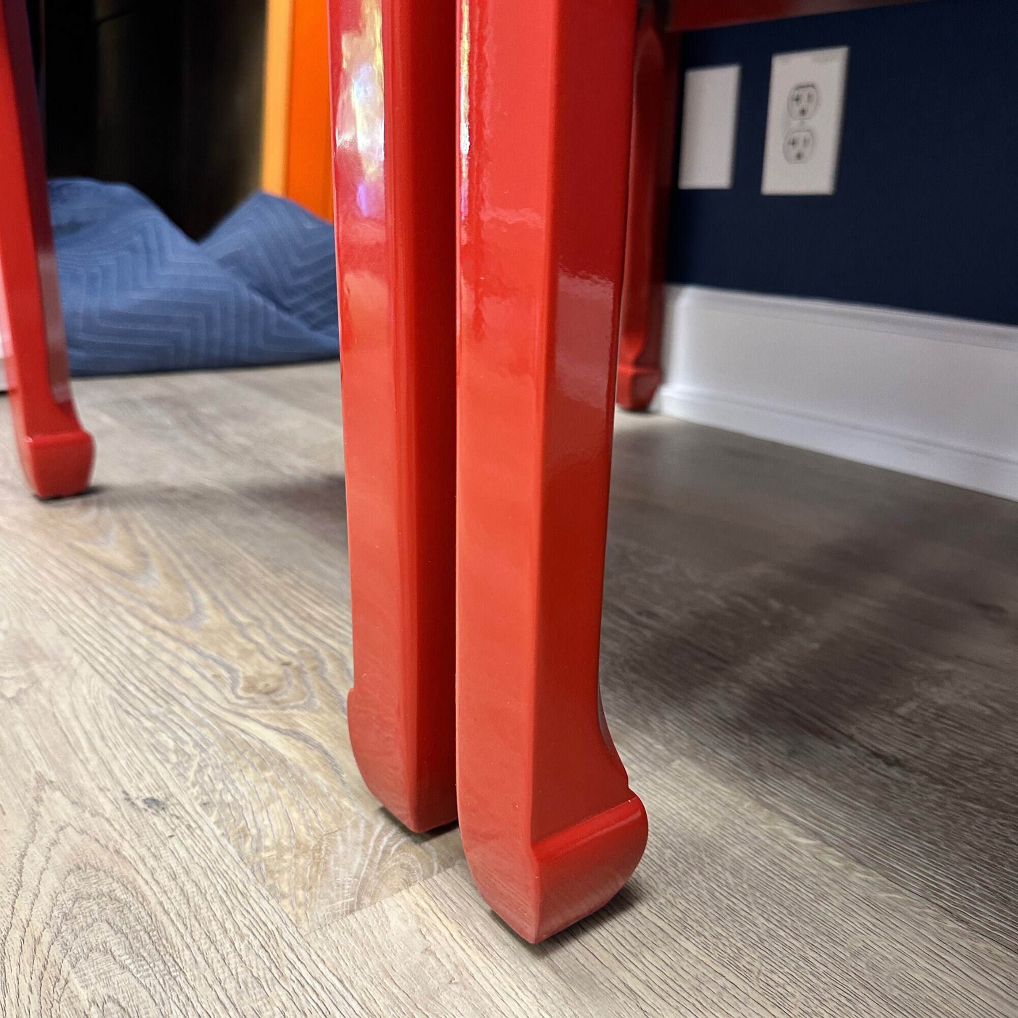 Chinoiserie Nightstand Set: Vintage Ming End Tables, Heritage Red ...