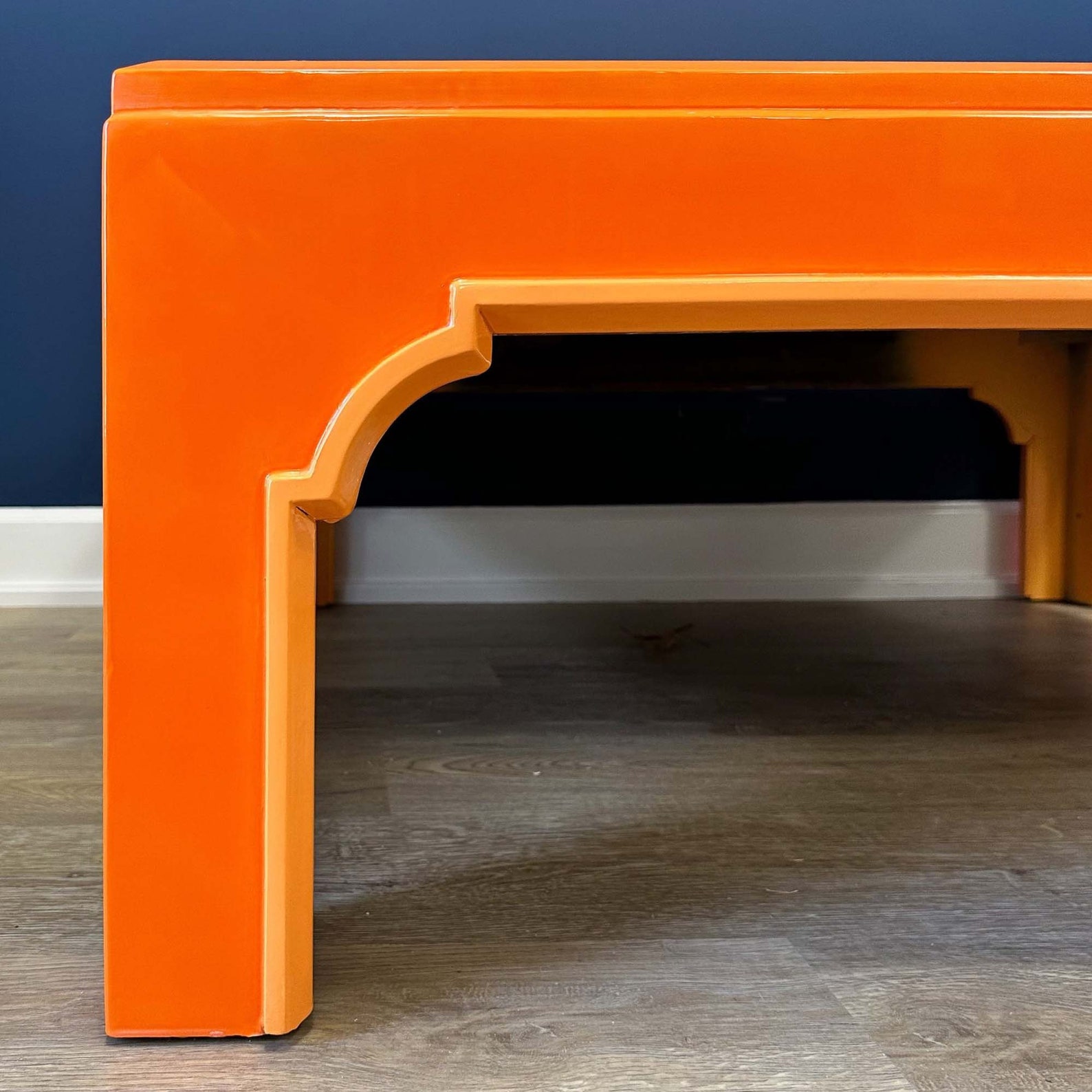 Refurbished Orange Lacquer Coffee Table: Modern Chinoiserie Style - Etsy
