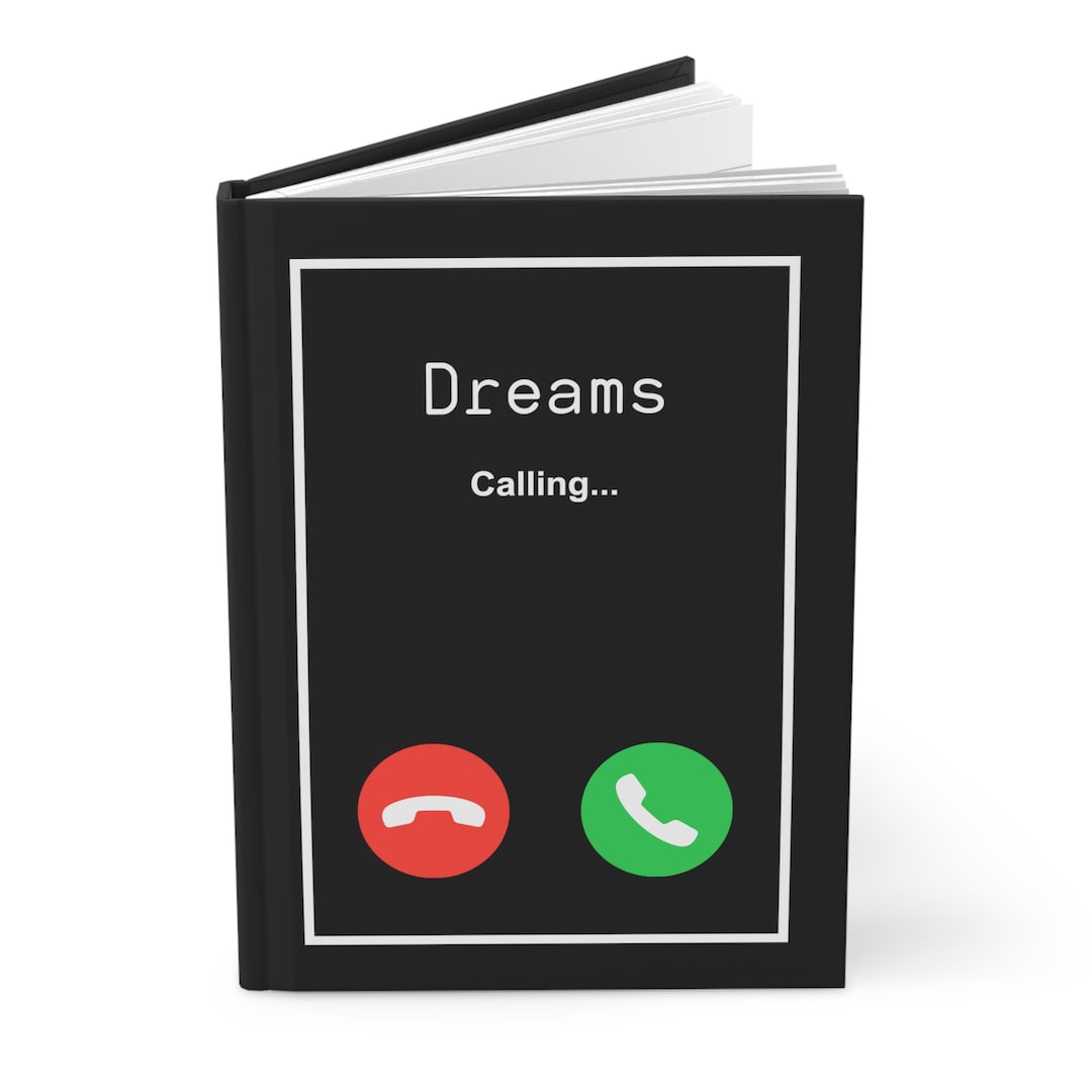 Black Hardcover Dream Notebook - Black Phone Notebook - Lined Goals ...