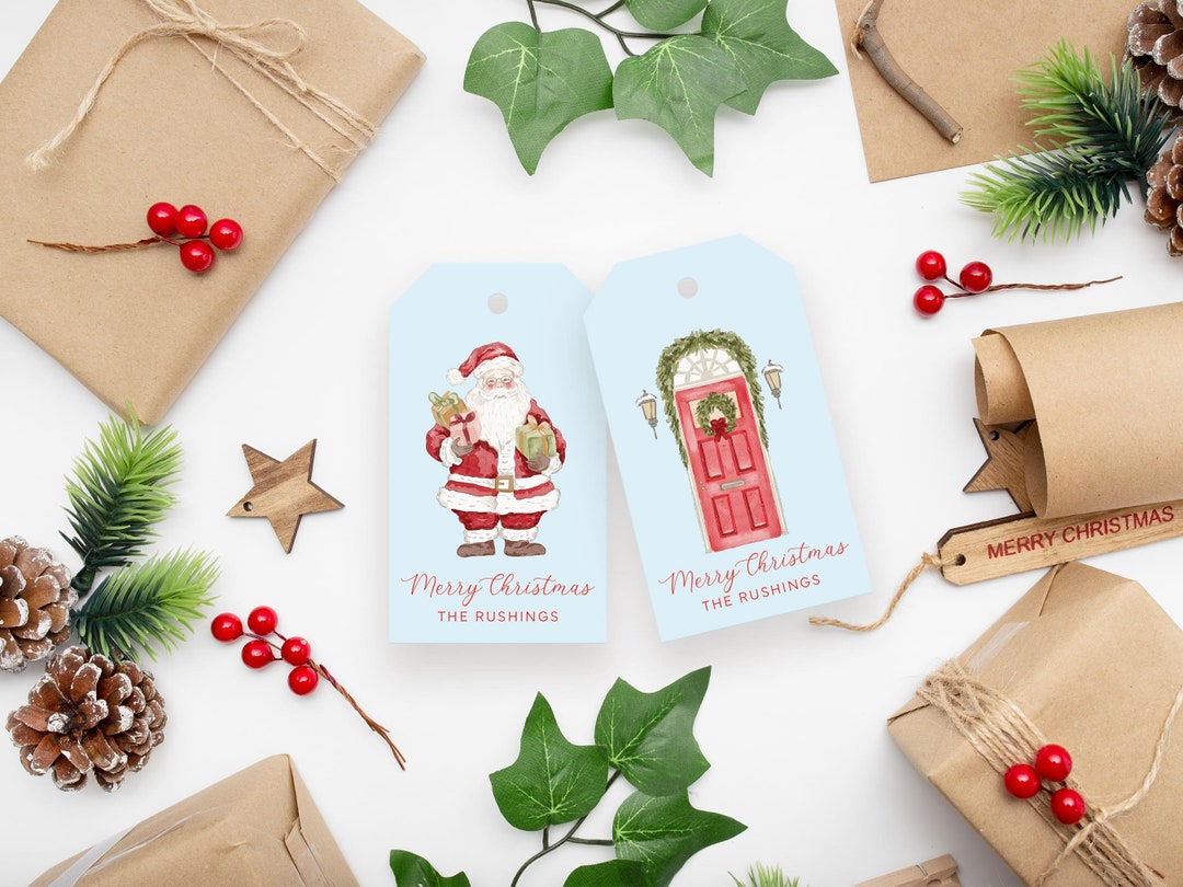 Personalized Santa Gift Tags - Elegant Christmas Holiday Gift Tags - Etsy