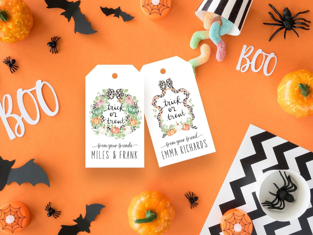 Custom Halloween Gift Tags: Trick-or-treats for School, Treats for ...