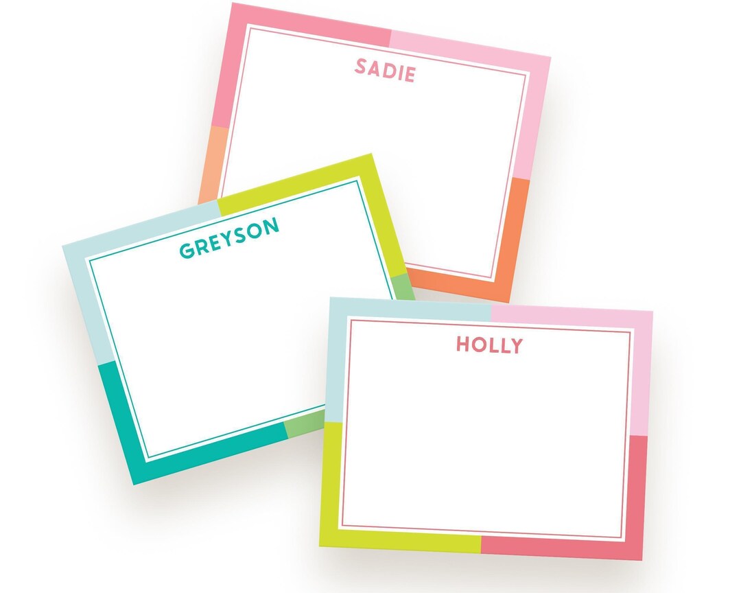 Colorful Notecards for Kids – Custom Stationery Set, Fun Camp Notecards ...
