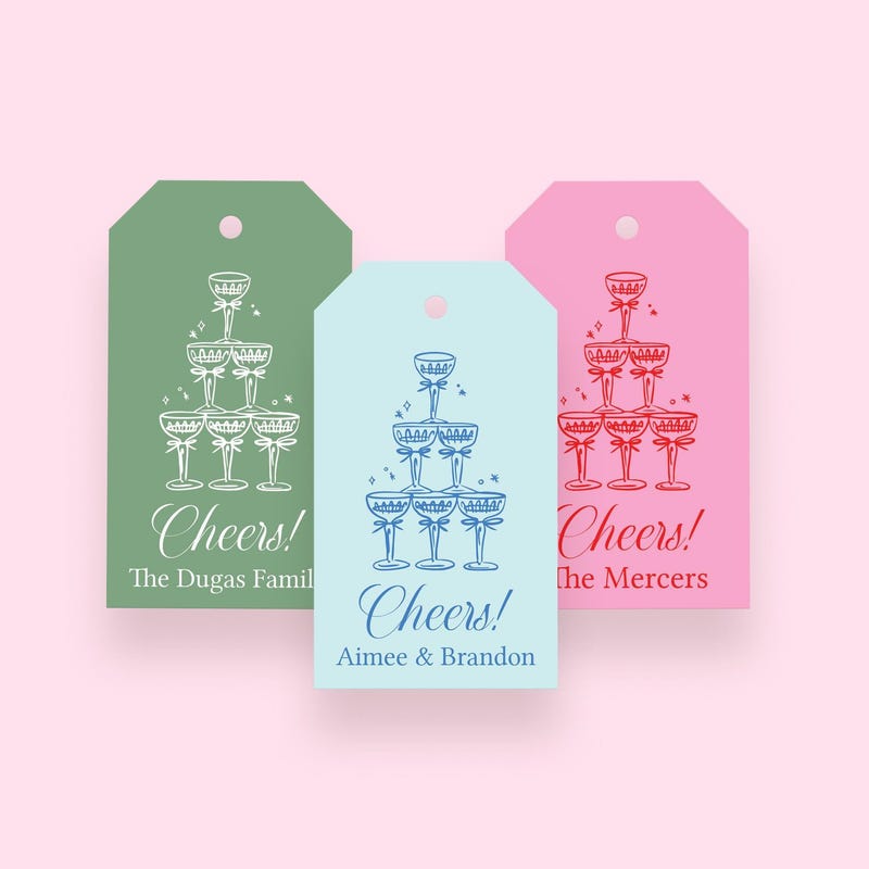 Champagne Glass Tag - Etsy