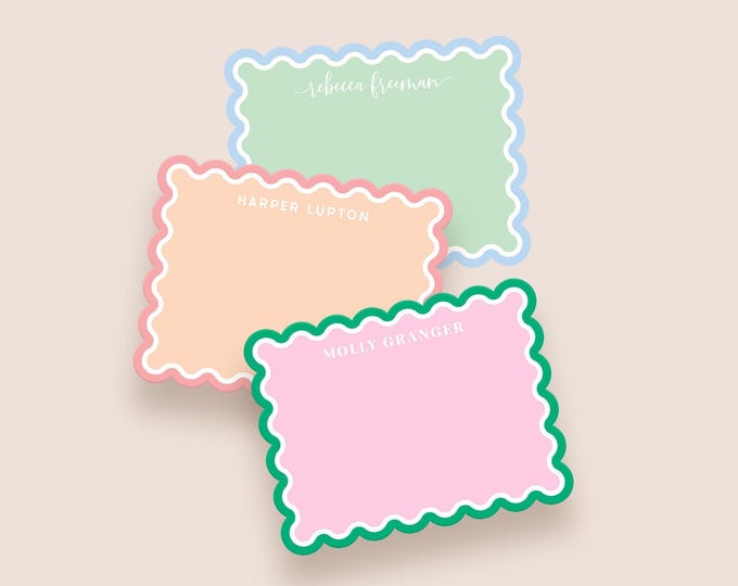 Scalloped Stationery Set - Personalized Note Cards With Envelopes ...