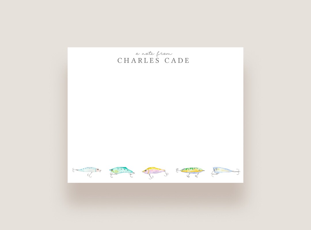 Fishing Stationery Boy Nursery Stationery Personalized Stationery ...
