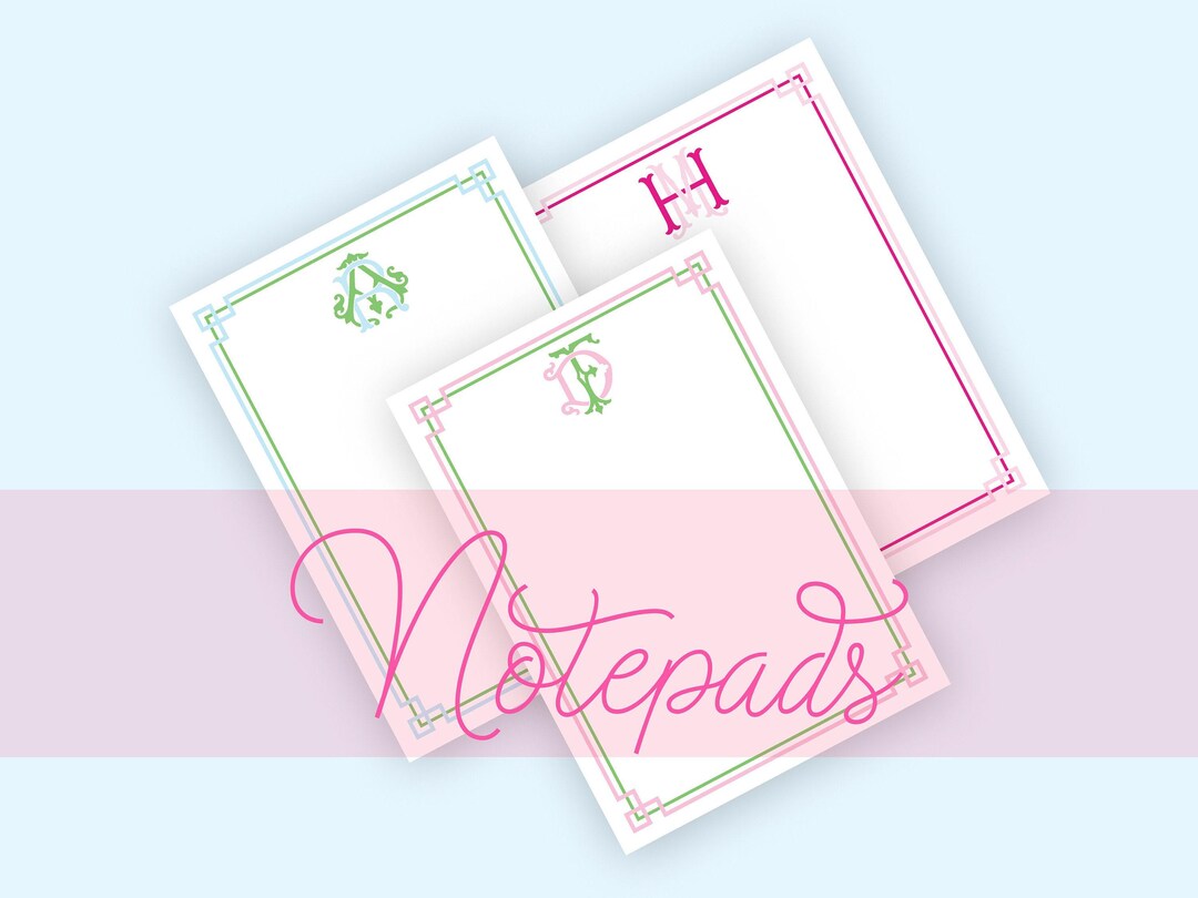 Personalized Monogram Notepad Personalized Stationery With Your Choice ...