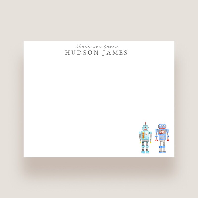 Robot Thank You Cards - Etsy