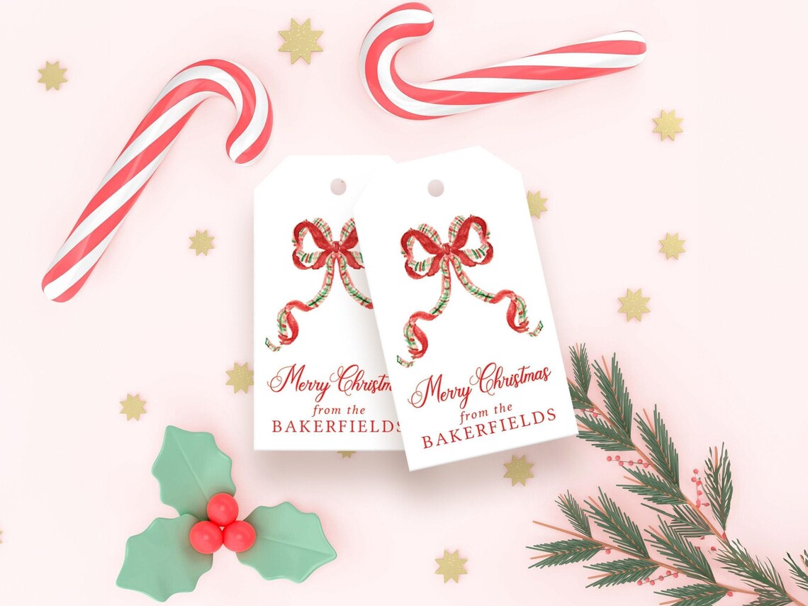 Personalized Christmas Gift Tags - Custom Holiday Tags With Christmas ...