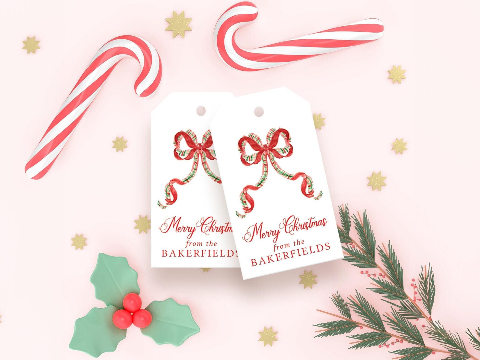 Personalized Christmas Gift Tags - Custom Holiday Tags With Christmas ...