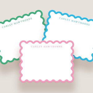 Scalloped Stationery Set Personalized Note Cards With Envelopes Elegant ...