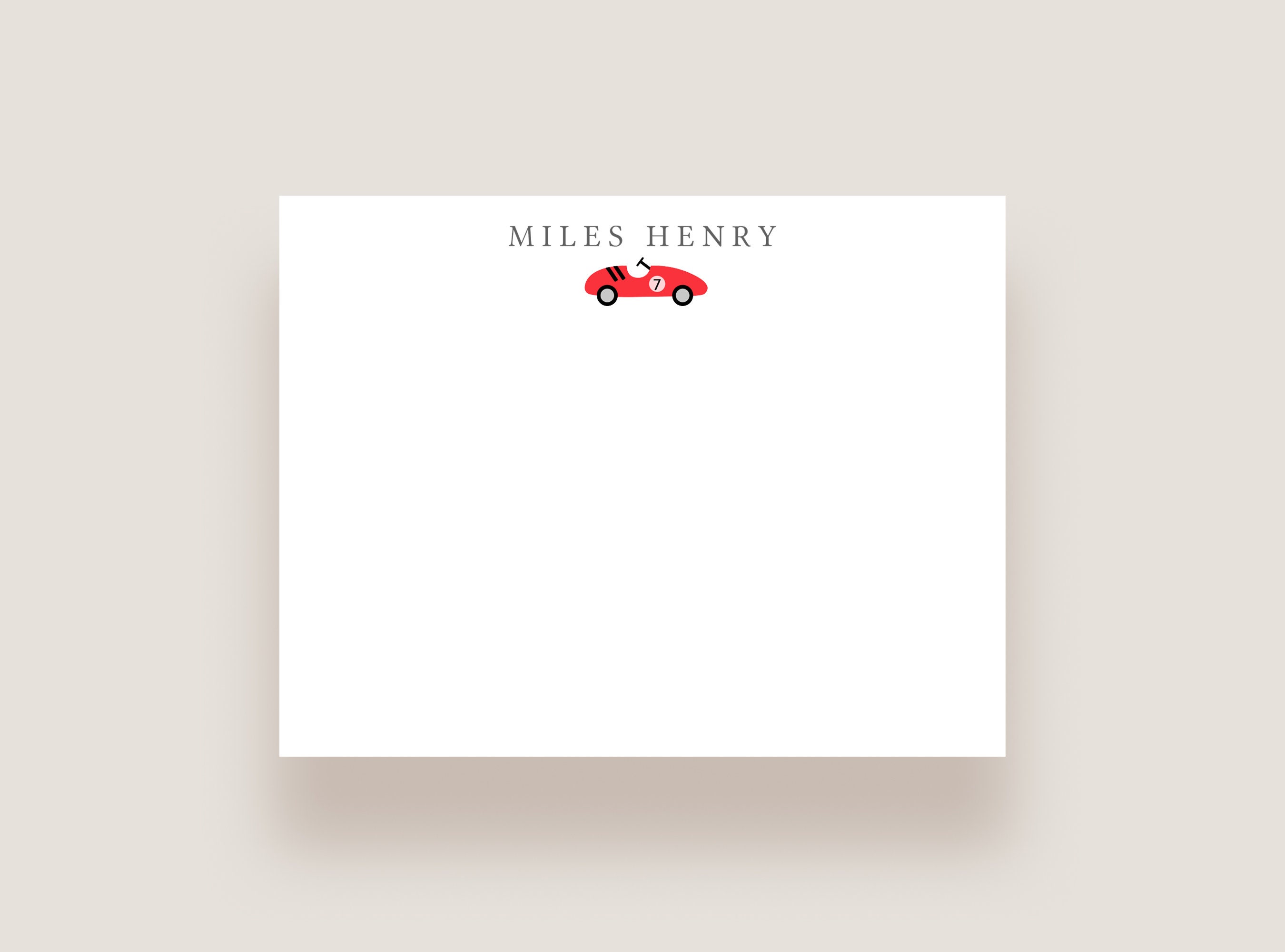 Race Car Stationery Personalized Stationery Race Car Note Cards Race ...