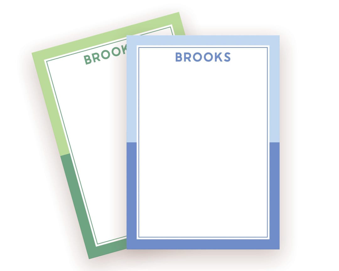 Custom Color Block Notepad – Personalized Name Stationery – Modern ...