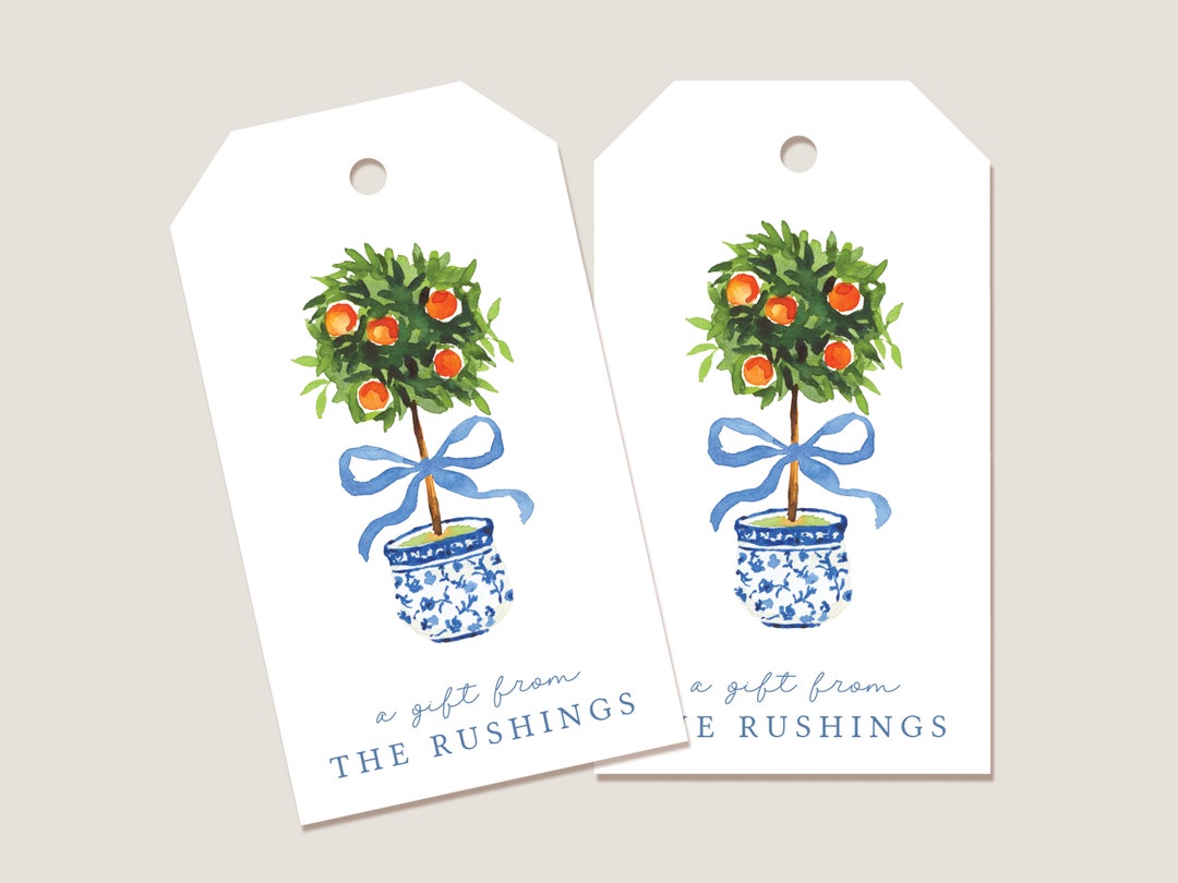 Custom Gift Tag, Custom Name Tag, Family Gift Tag, Orange Gift Tags ...