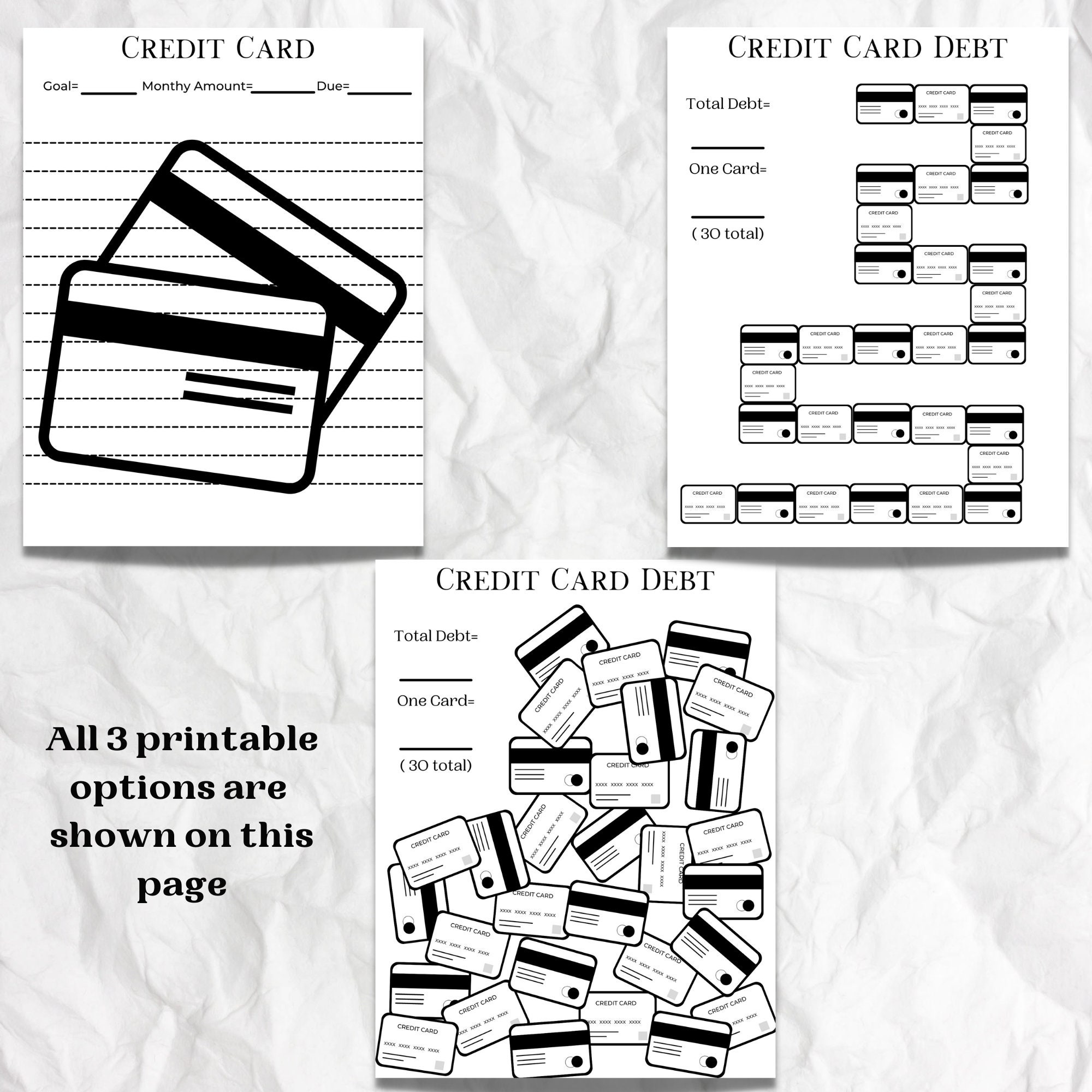 Credit Card Debt Tracker Printables | Debt Snowball | Cash Budget ...