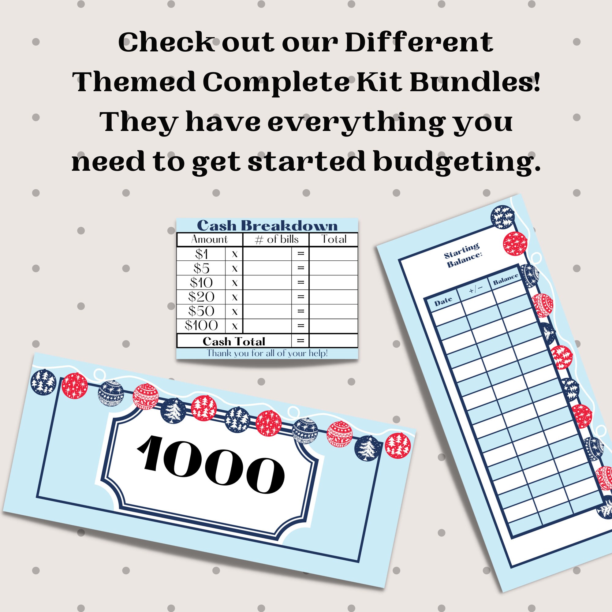 Black/white Complete Budget Kit Bundle Cash Envelope Stuffing Budget ...