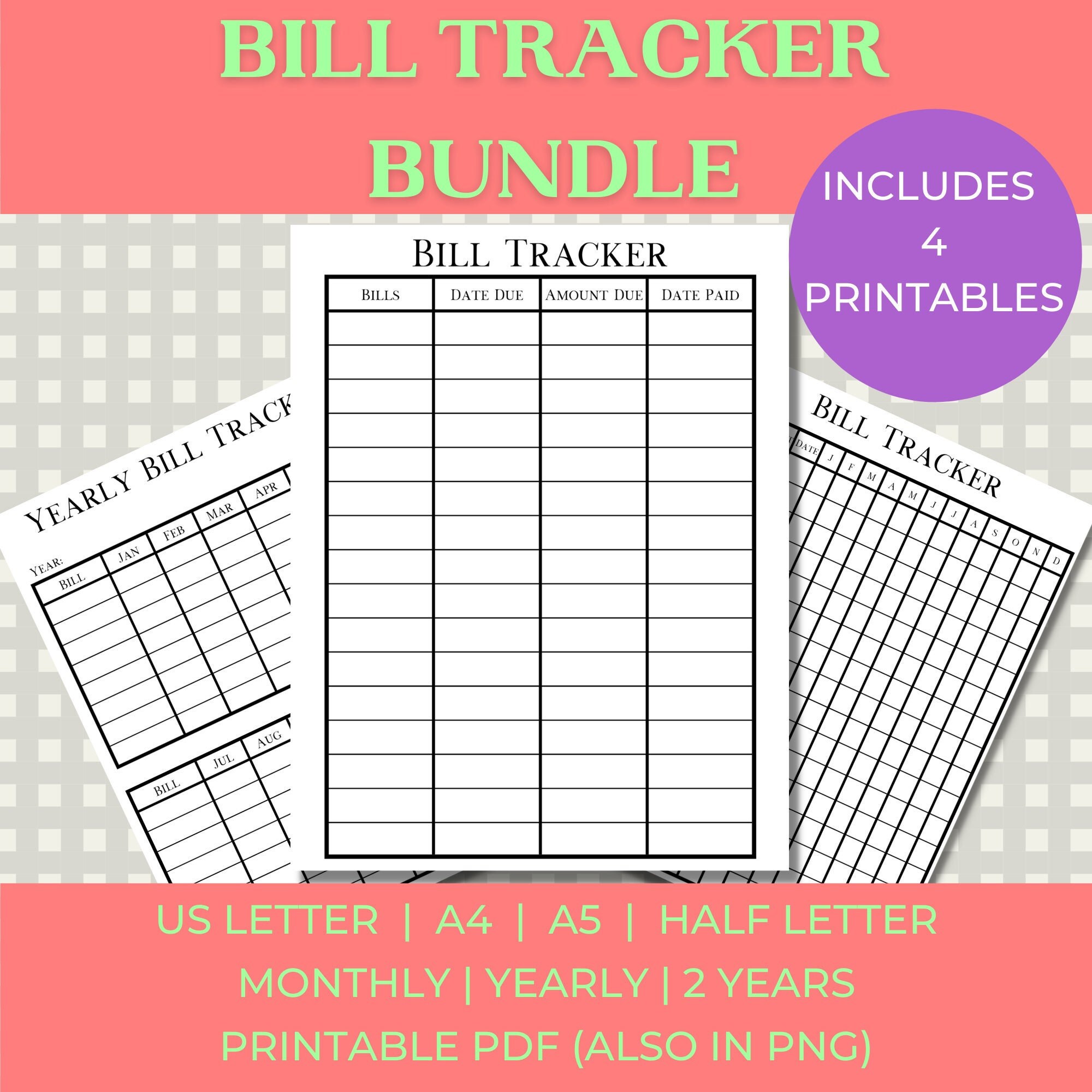 Bill Trackers Budget Template Bundle | Cash Envelope Budget | Digital ...