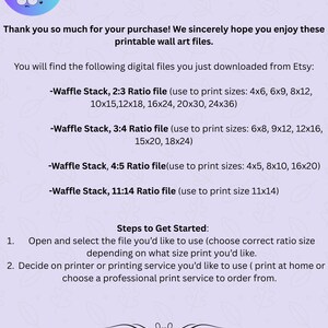 Waffle Stack Kitchen Wall Art, Retro Waffle Print, Breakfast Kitchen ...