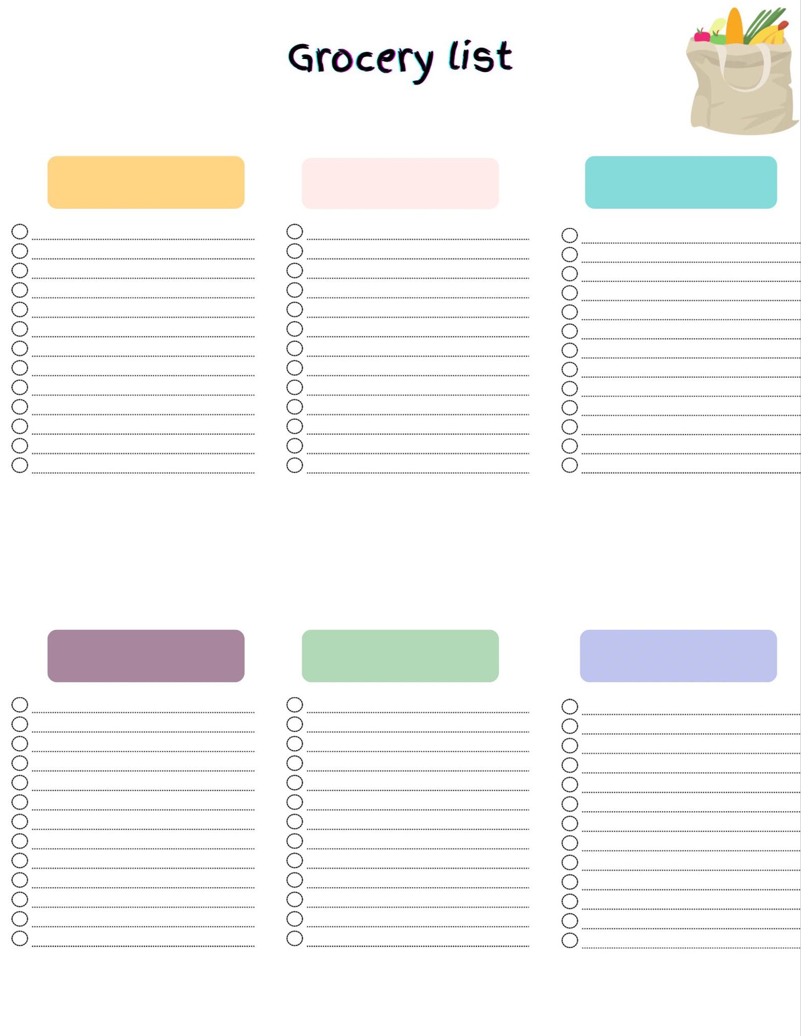Weekly Meal Planner Printable: Grocery List & Kitchen Checklist ...