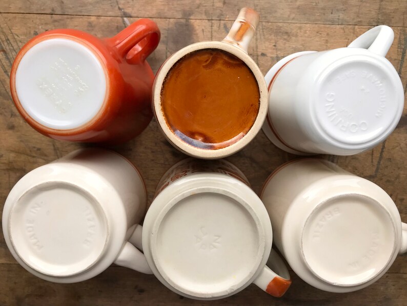Vintage Coffee Mug Set of 6, Mismatched Set, Eclectic Coffee Cups ...
