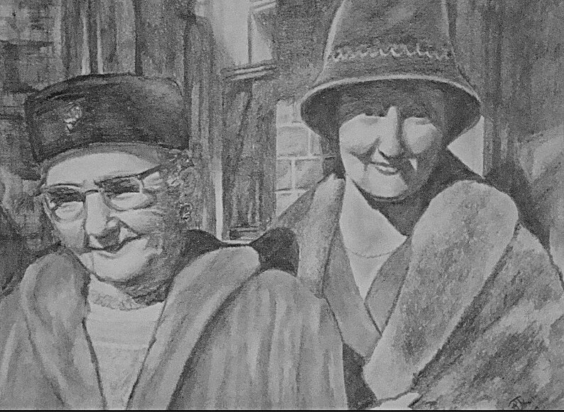 Custom Portrait Drawing From Old Photo Anniversary Gift Portrait of ...