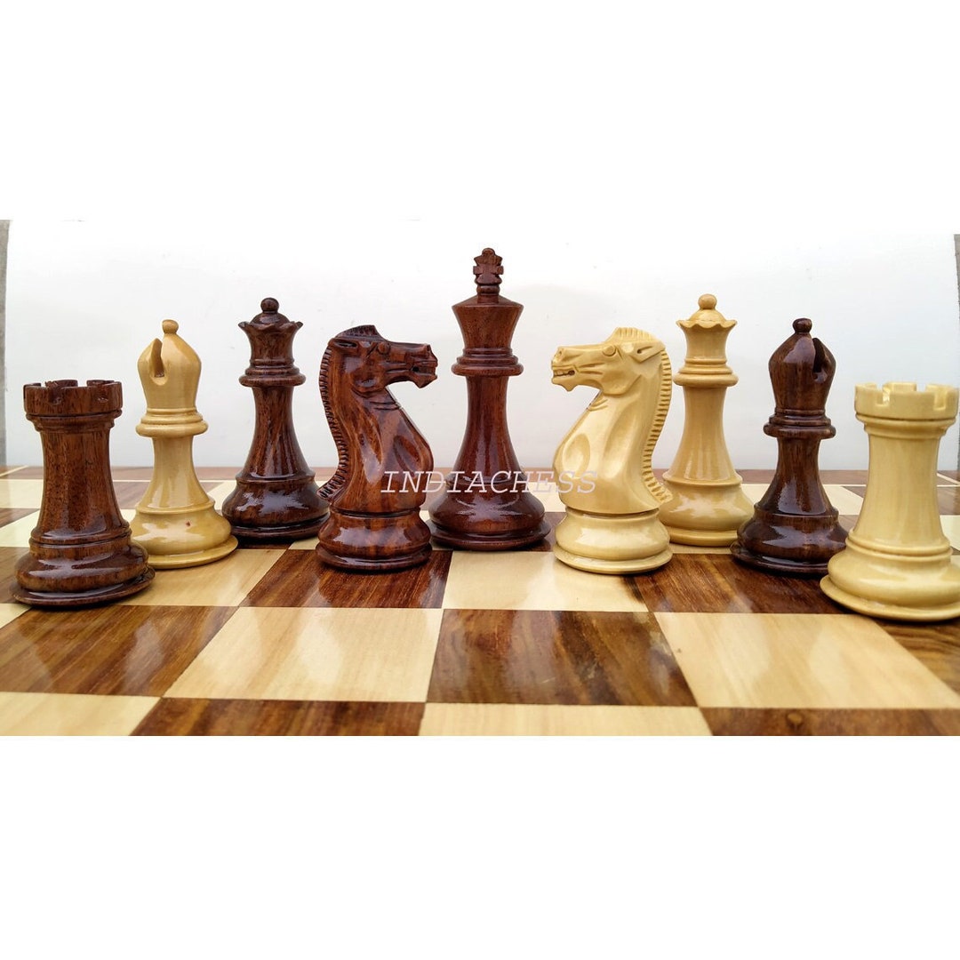 INDIACHESSART Combo Wooden Chess Set 4'' Professional Chess Pieces Set ...