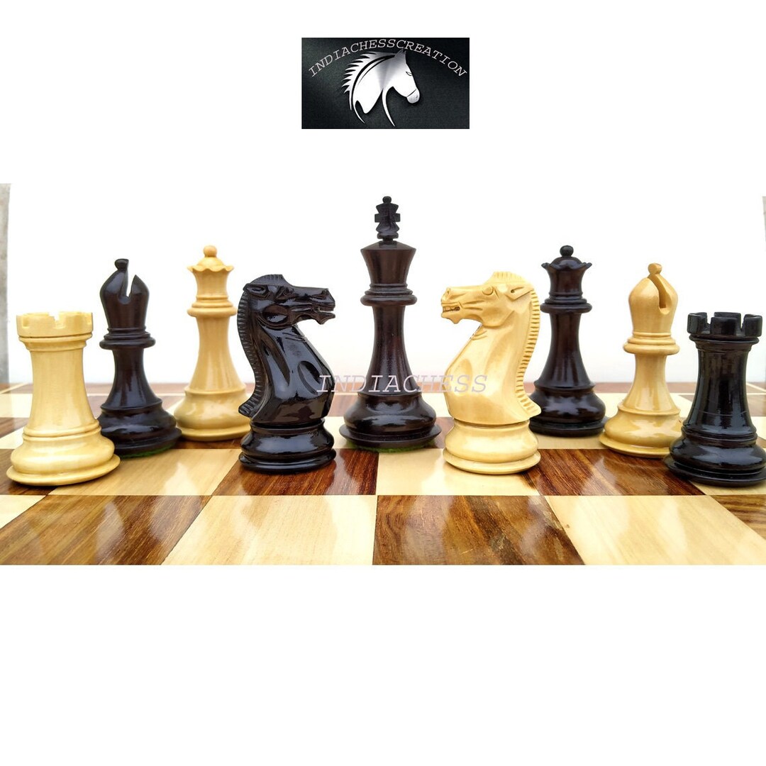 INDIACHESSART 4'' Professional Chess Pieces Only Set Weighted Chess Set ...
