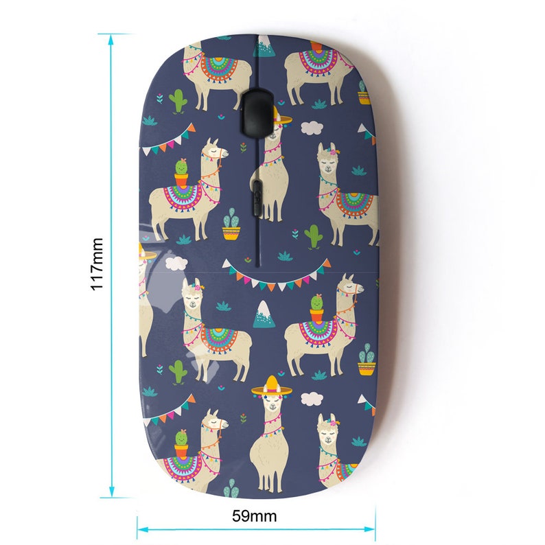Cute Cartoon Llama Alpaca Pattern - Wireless Mouse, 2.4G Portable ...