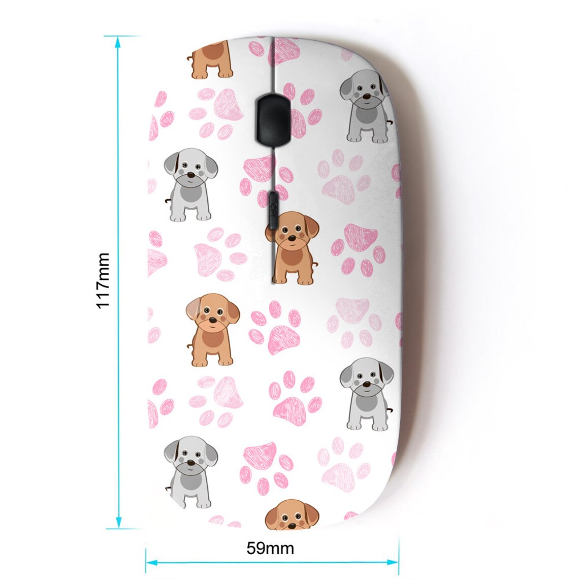 Cute Doodle Dog Paw Prints Pattern Wireless Mouse 2.4G - Etsy