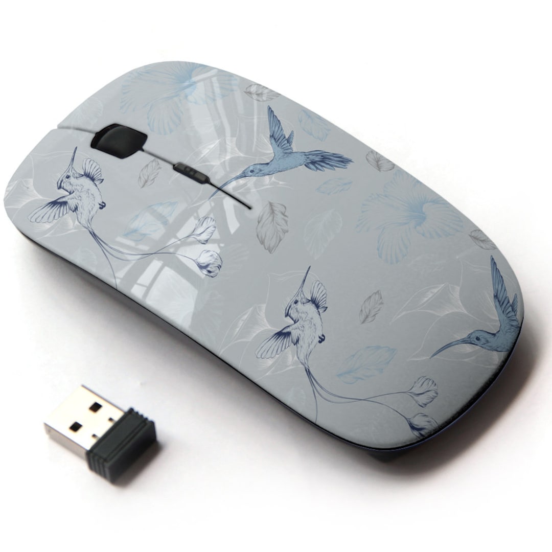 Birds Hummingbirds Flowers Print - Wireless Mouse, 2.4G Portable ...